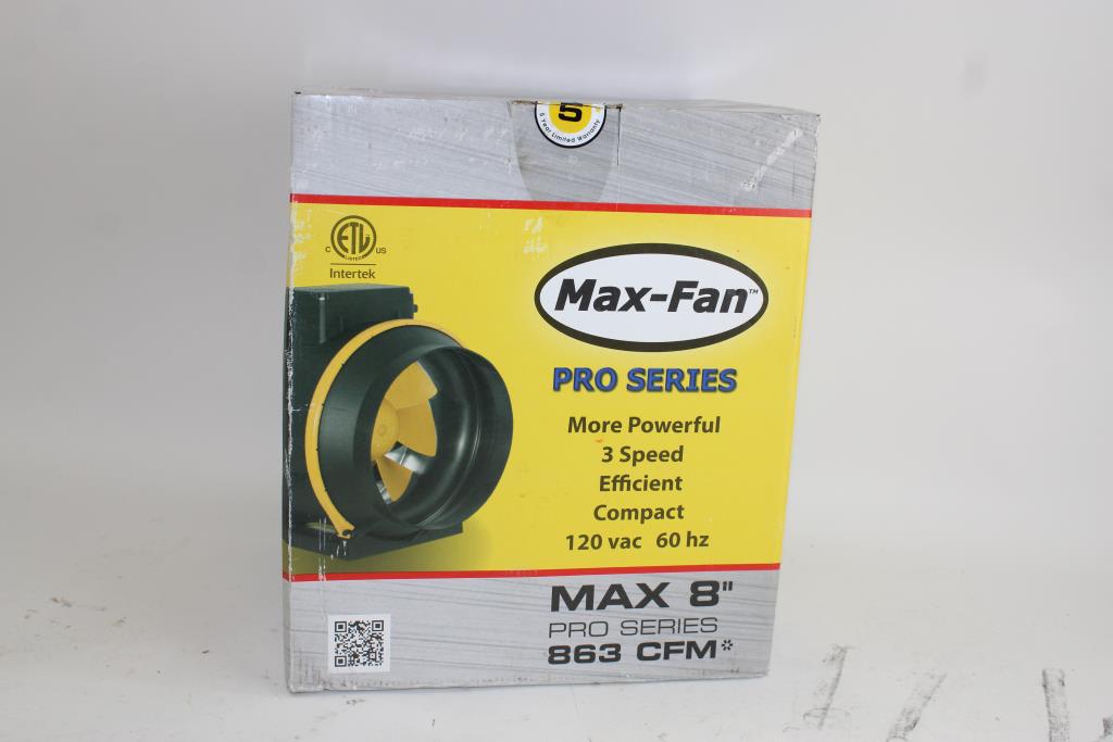 Max-Fan Max 8" Pro Series 863 CFM | Property Room