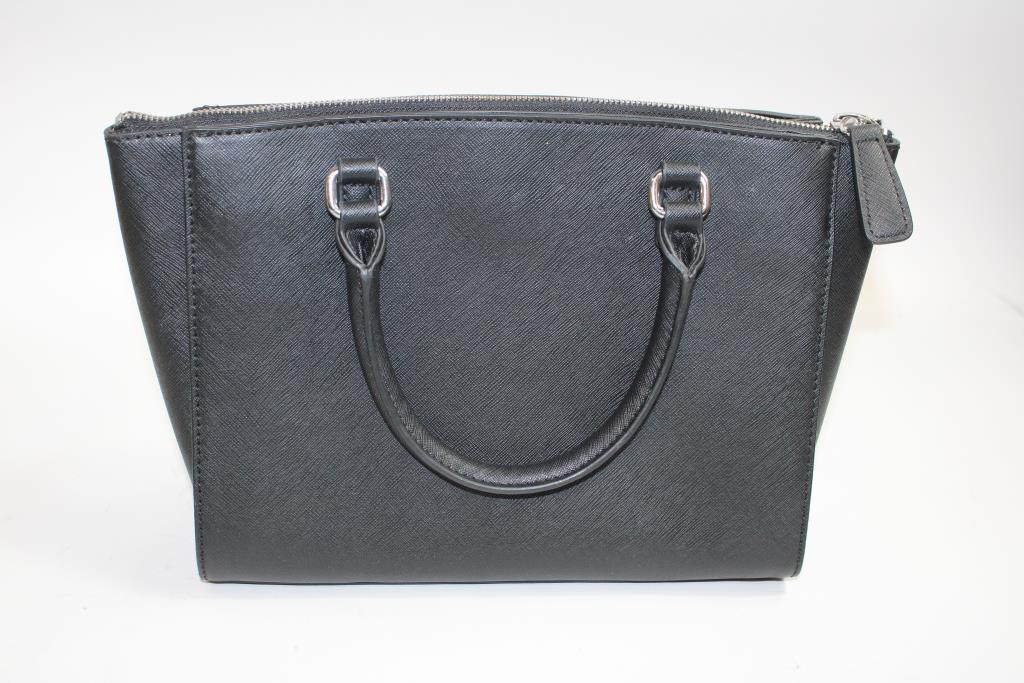 Maylea Brown Leather Duffel Bag And Black Guess Handbag | Property Room