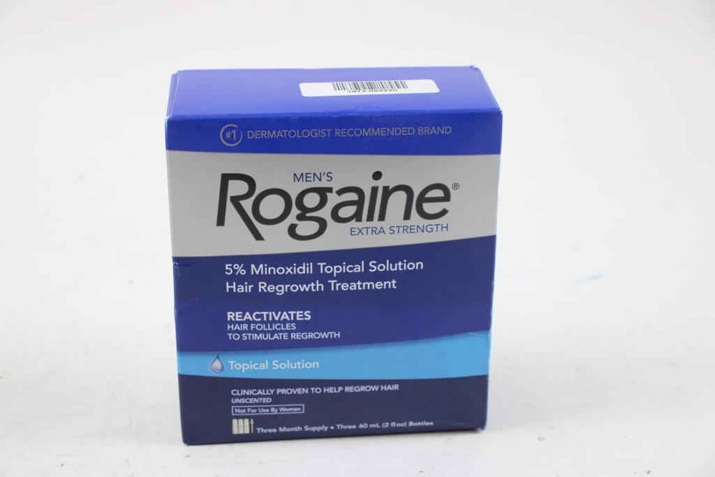 Men's Rogaine 5% Minoxidil Topical Solution Hair Regrowth Treatment, 3 ...