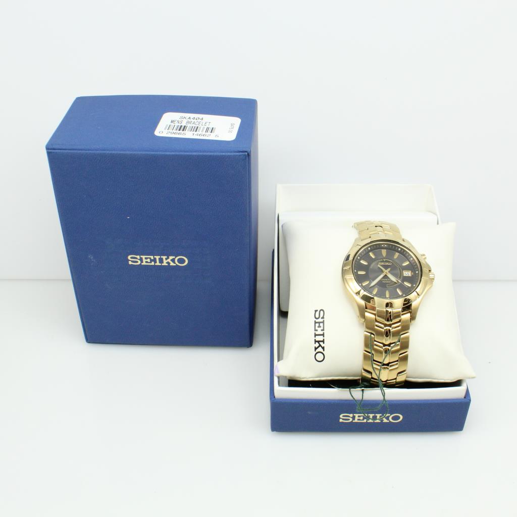 Mens Seiko Kinetic Gold Colored Watch | Property Room