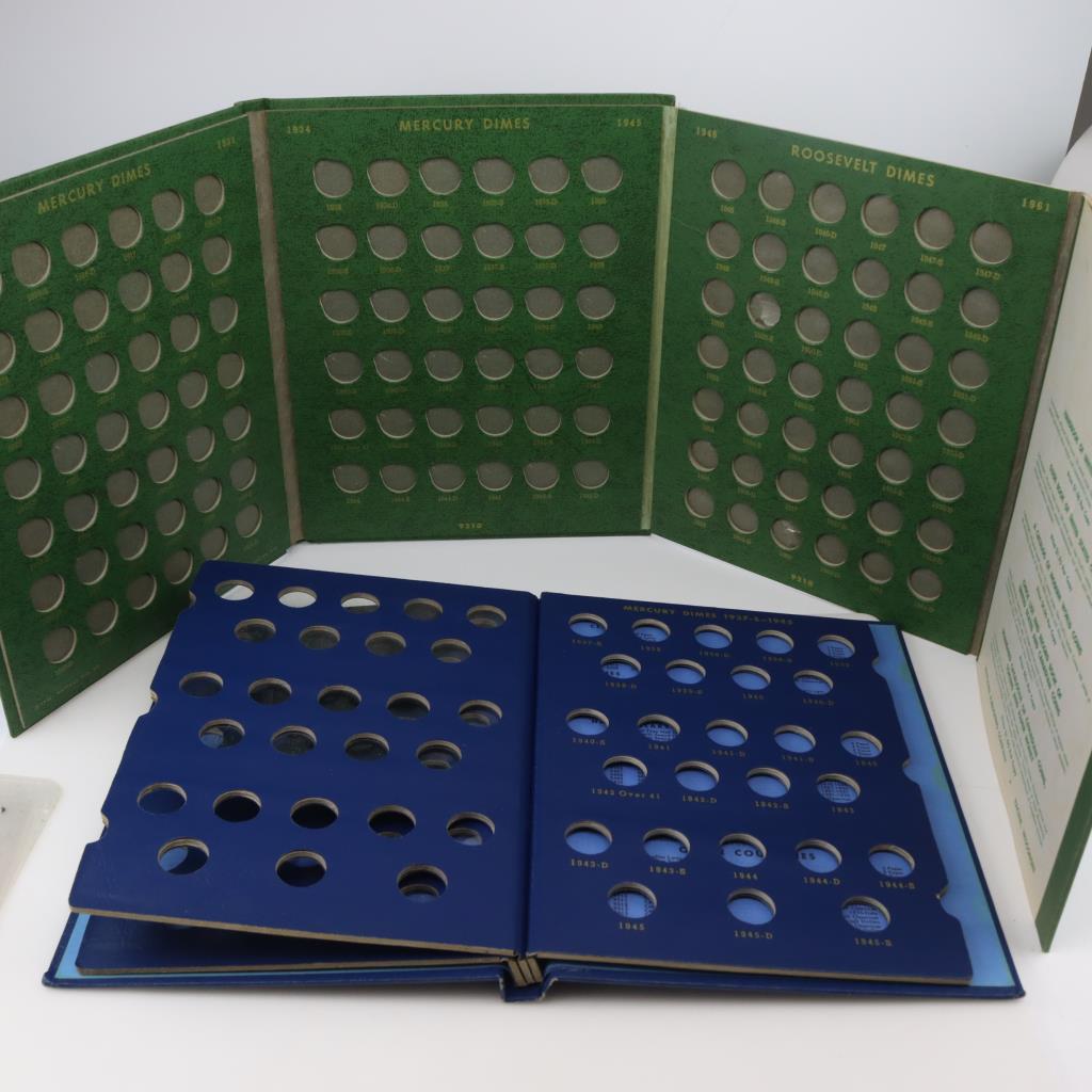 Mercury And Roosevelt Dime Collection Books, 2 Pieces | Property Room