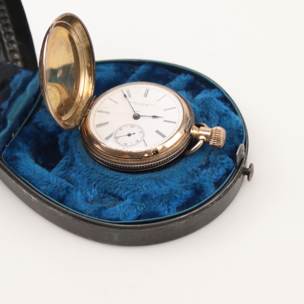 Mermod Jaccard & Co St Louis Rose GF Pocket Watch Vintage Clam Shaped ...