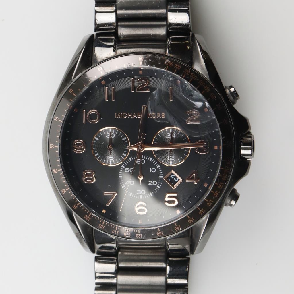 Michael Kors Bradshaw Chronograph Gunmetal Ion-plated Men's Watch ...