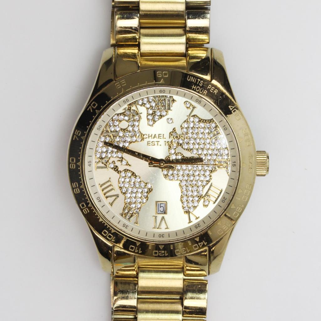 Michael Kors Layton World Map Dial Watch | Property Room