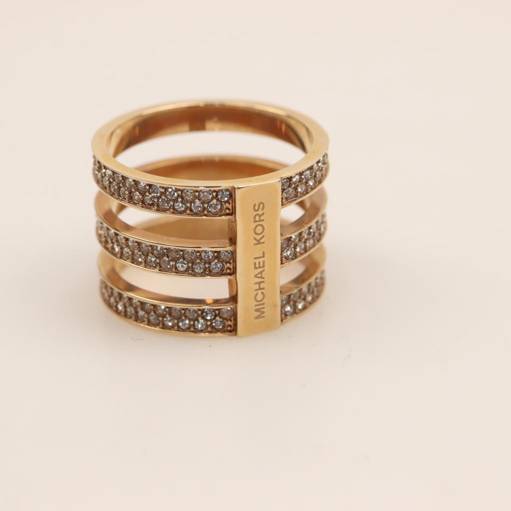 Michael Kors Pave Rose Tone Gold Fashion Ring | Property Room