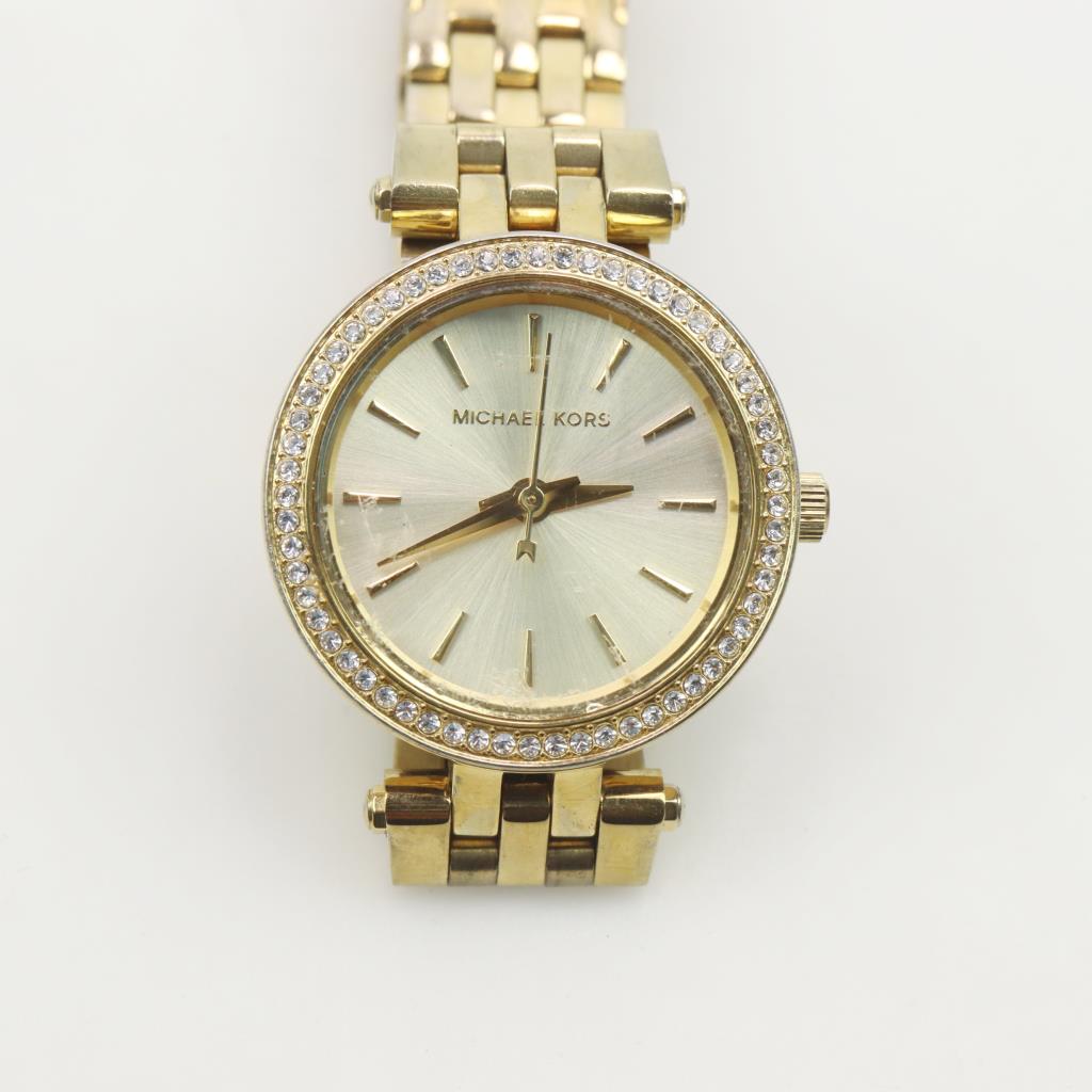 Michael Kors Petite Darci Three Hand Watch With Glitz Accents ...