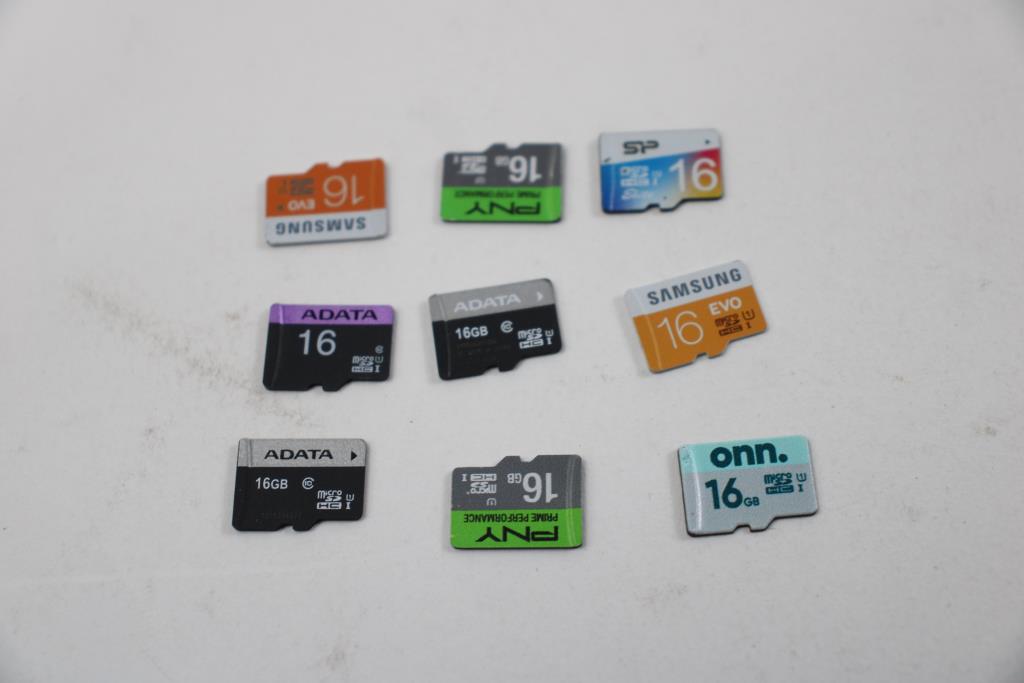 MicroSD Memory Cards, 16GB, Lot Of 9 | Property Room