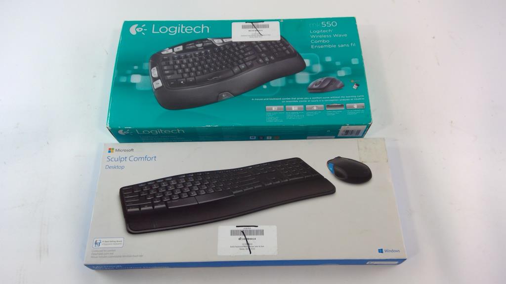 Microsoft Comfort Desktop And Logitech Wireless Mk550 Keyboard ...