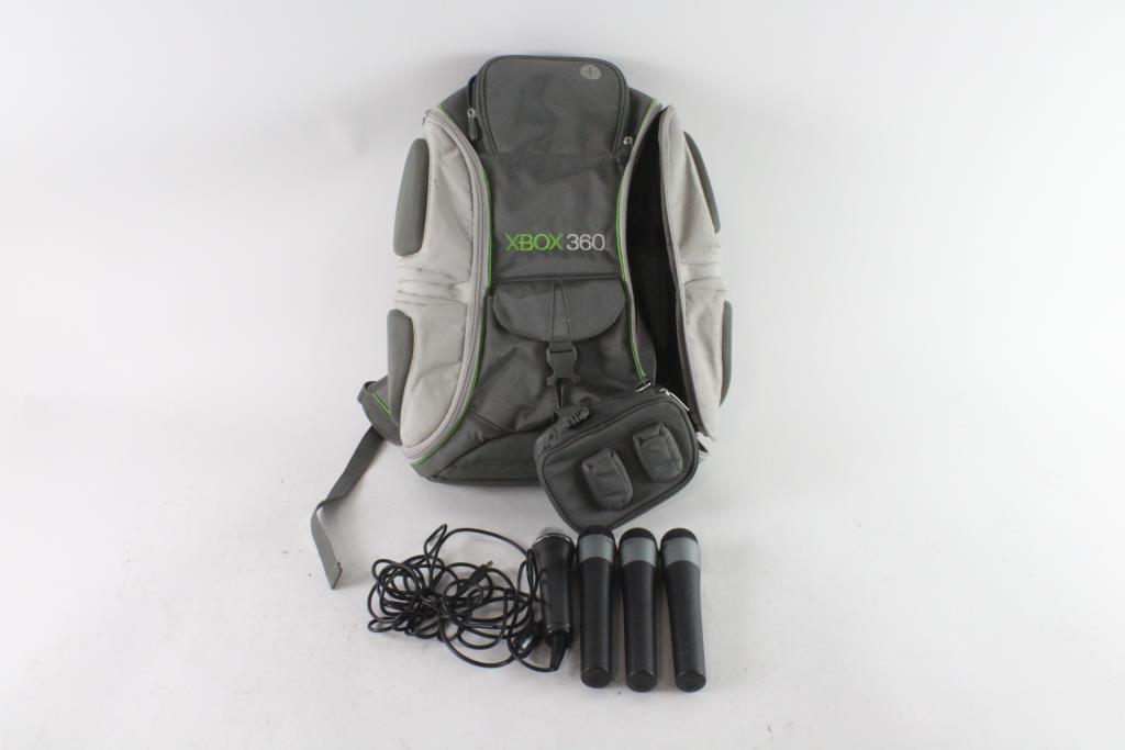 Microsoft Xbox 360 Backpack, With Microsoft And Rock Band Microphones ...