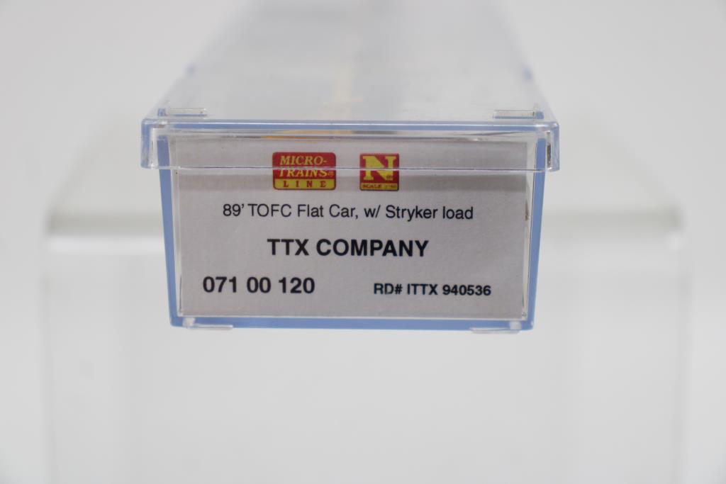 Micro-Trains Line 89' TOFC Flat Car With Stryker Load TTX Company ...
