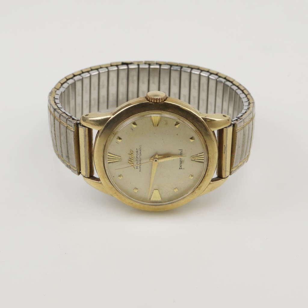 Mido Multifort 14kt Gold Case Powerwind Watch | Property Room