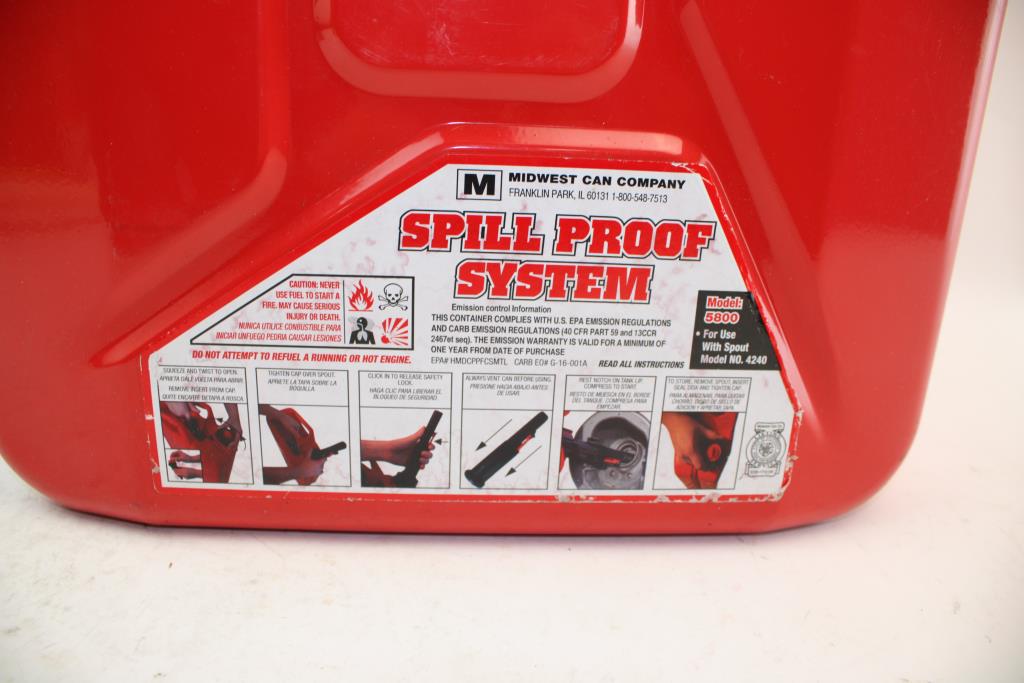 Midwest Can Company 5 US Gallon / 20 Liter Gas Can | Property Room