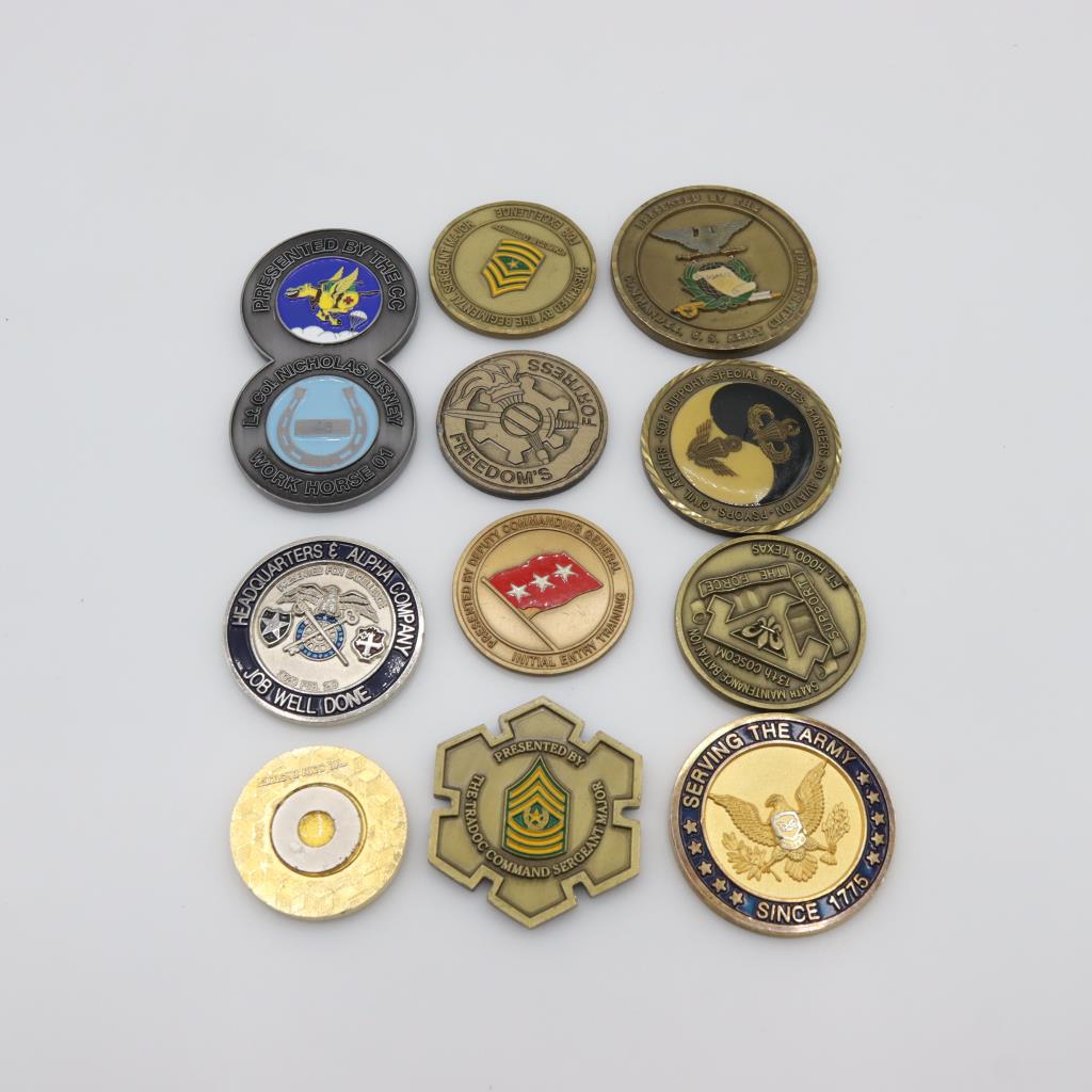 Military Challenge Tokens And Coins, 10+ Pieces | Property Room