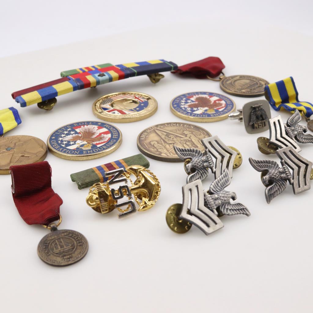 Military Pins And Tokens, 15+ Pieces | Property Room