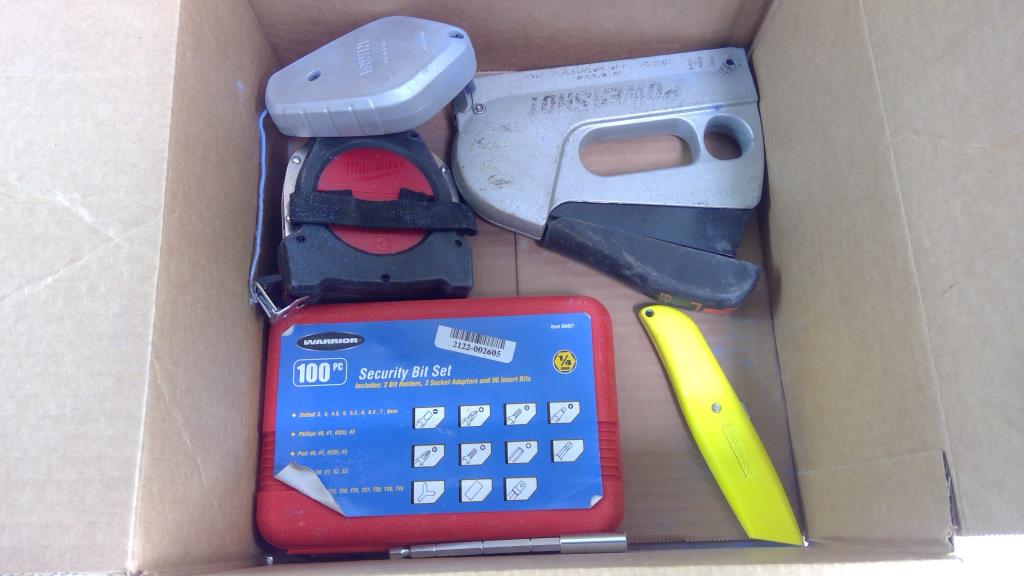 Milwaukee 100ft. Measuring Tape, Wairrior 100 Pc Bit Set, And More 5 ...