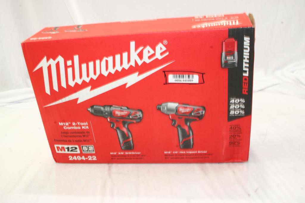 Milwaukee 2494-22 M12 - 12V Cordless Power Lithium-Ion 2-Tool Combo Kit ...