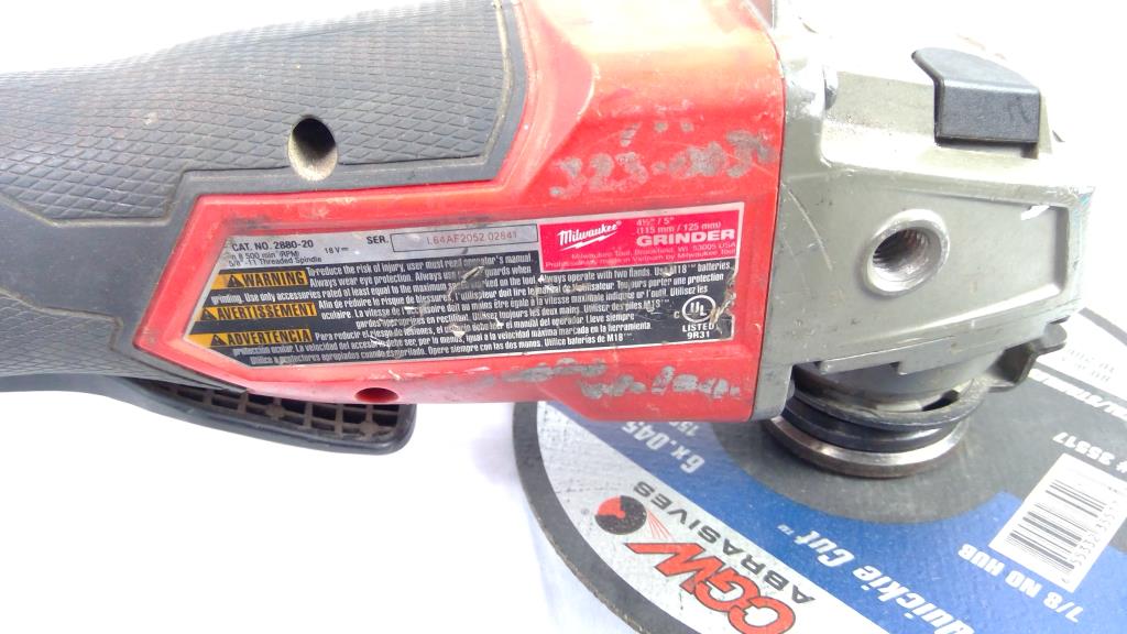 Milwaukee 4-1/2 - 5" Grinder, Crescent HK Porter, And Anvil Bolt ...