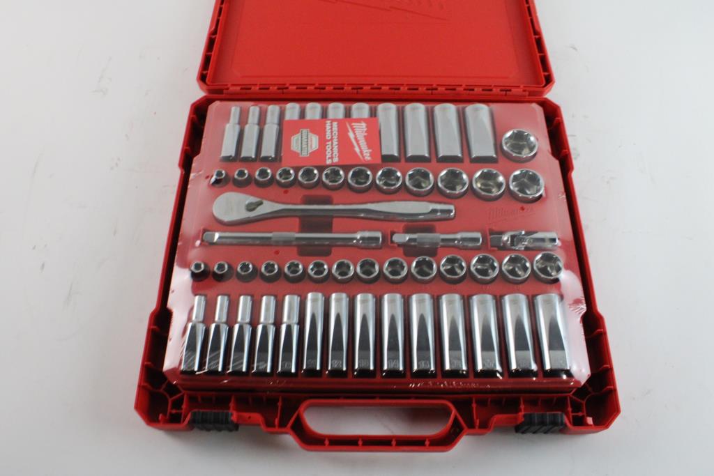 Milwaukee 56 Piece 3/8" Drive Socket Set SAE/Metric | Property Room