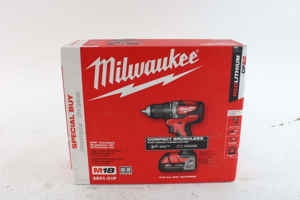 Milwaukee Compact Brushless 1/2" Drill/Driver Kit | Property Room