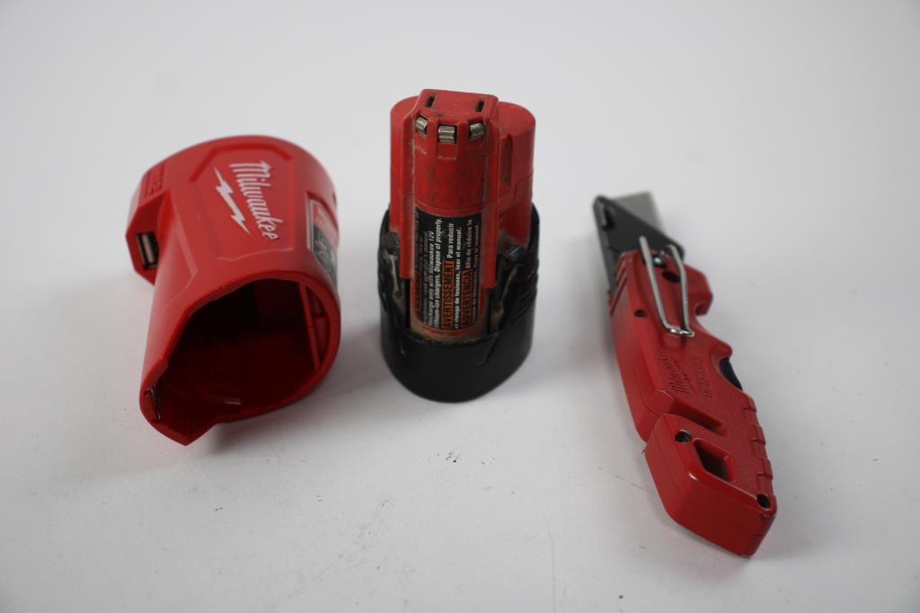 Milwaukee Compact Charger And Power Source And Pocket Knife, 3 Pieces ...