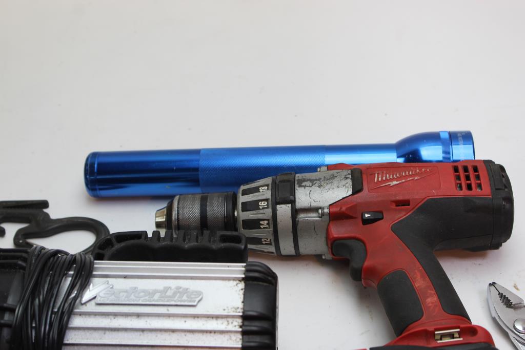 Milwaukee Cordless Drill, Vectorlite Spotlight And More Various Tools ...