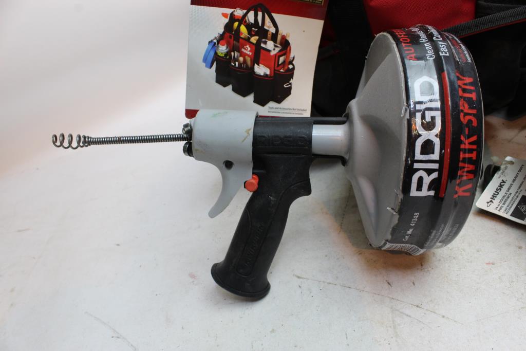 Milwaukee Drill, Ridgid Kink Resistant Drain Snake, Husky Bag ...