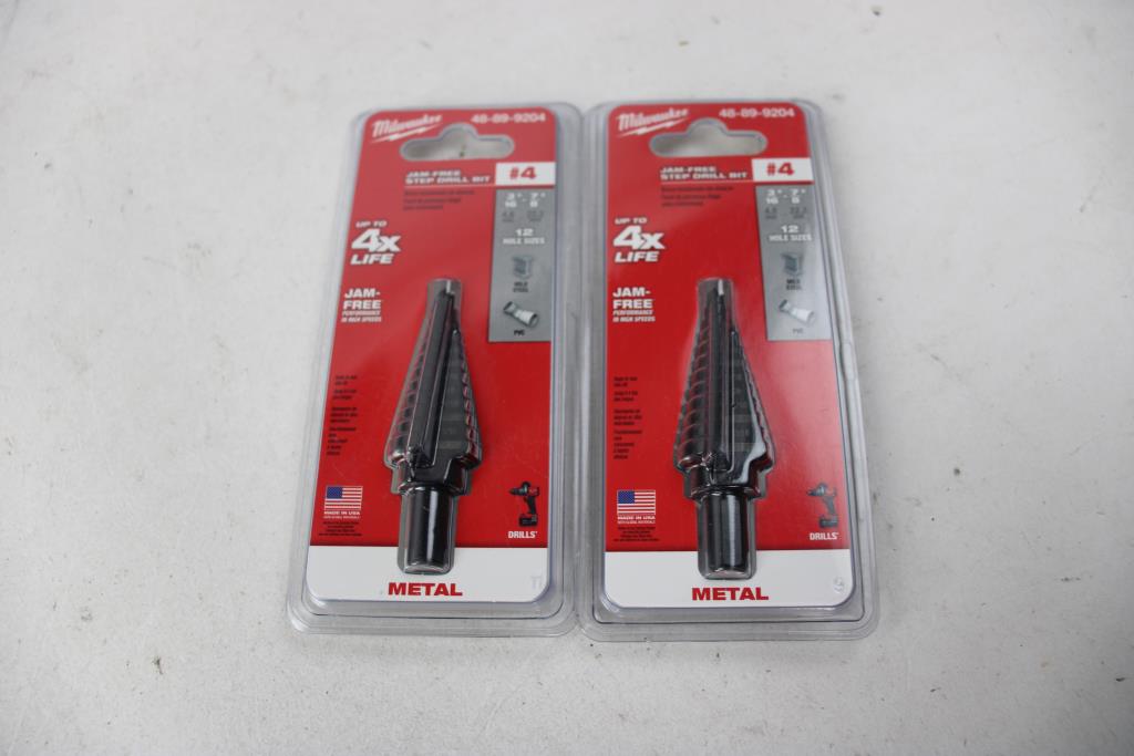 Milwaukee Jam-Free Step Drill Bits, 2 Pieces | Property Room