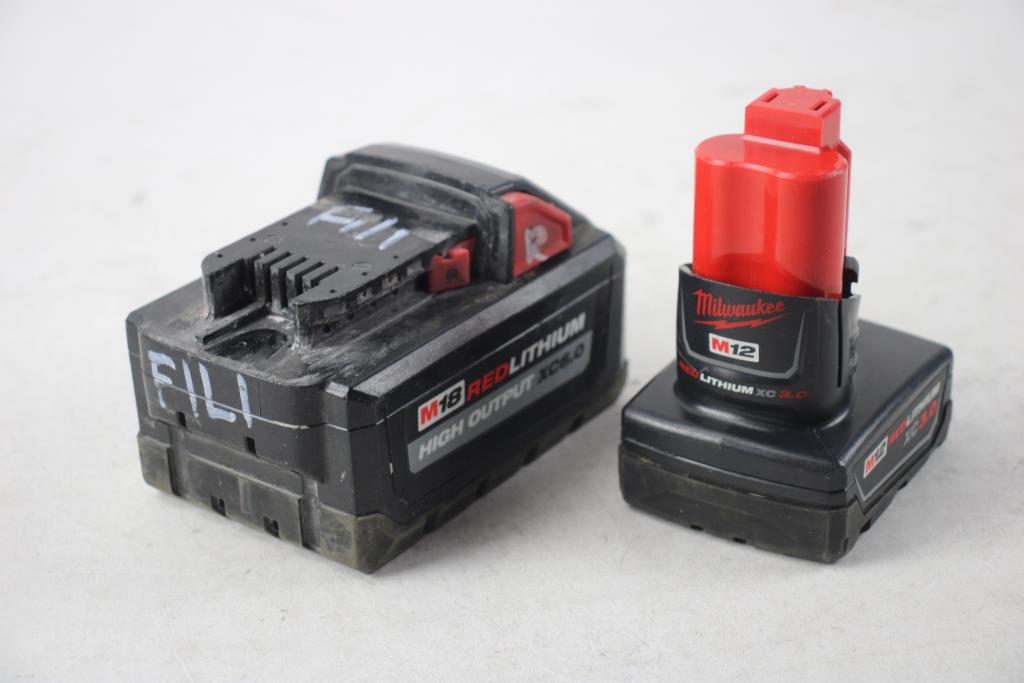 Milwaukee M12 & M18 Battery Packs, 2 Pieces | Property Room