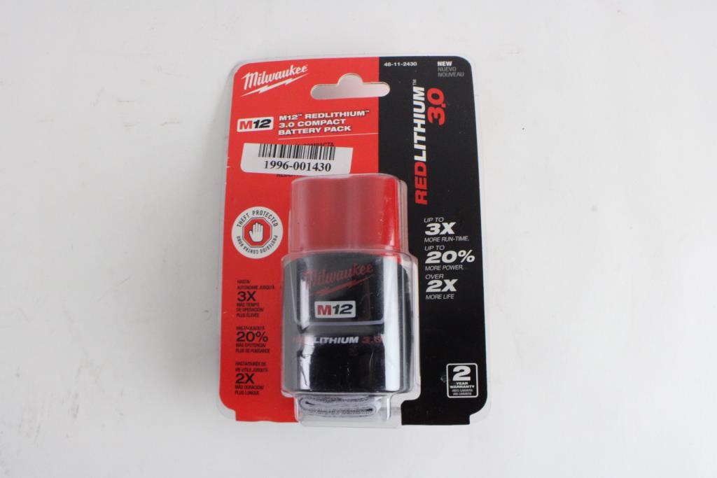 Milwaukee M12 Redlithium 3.0 Compact Battery Pack | Property Room