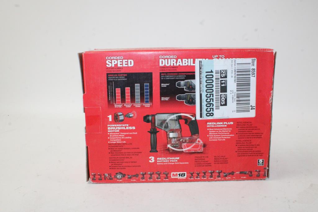 Milwaukee M18 Fuel Cordless Rotary Hammer, Model 2712-20 | Property Room