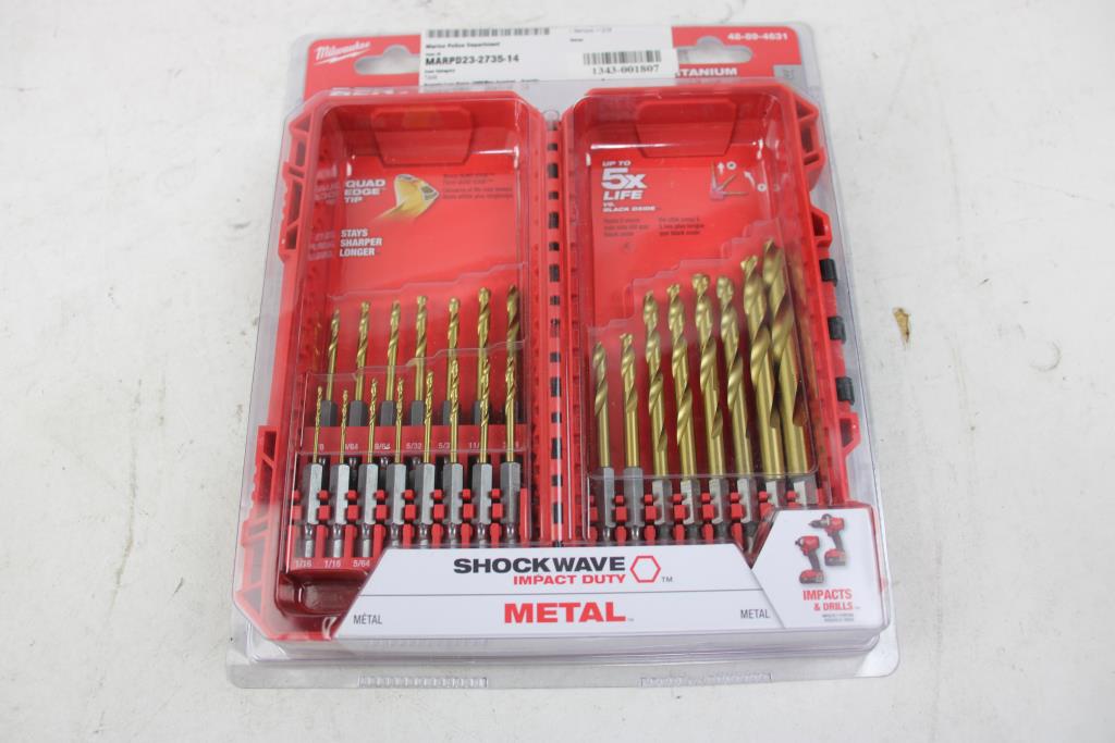Milwaukee SHOCKWAVE Titanium Drill Bit Set 48-89-4631 | Property Room