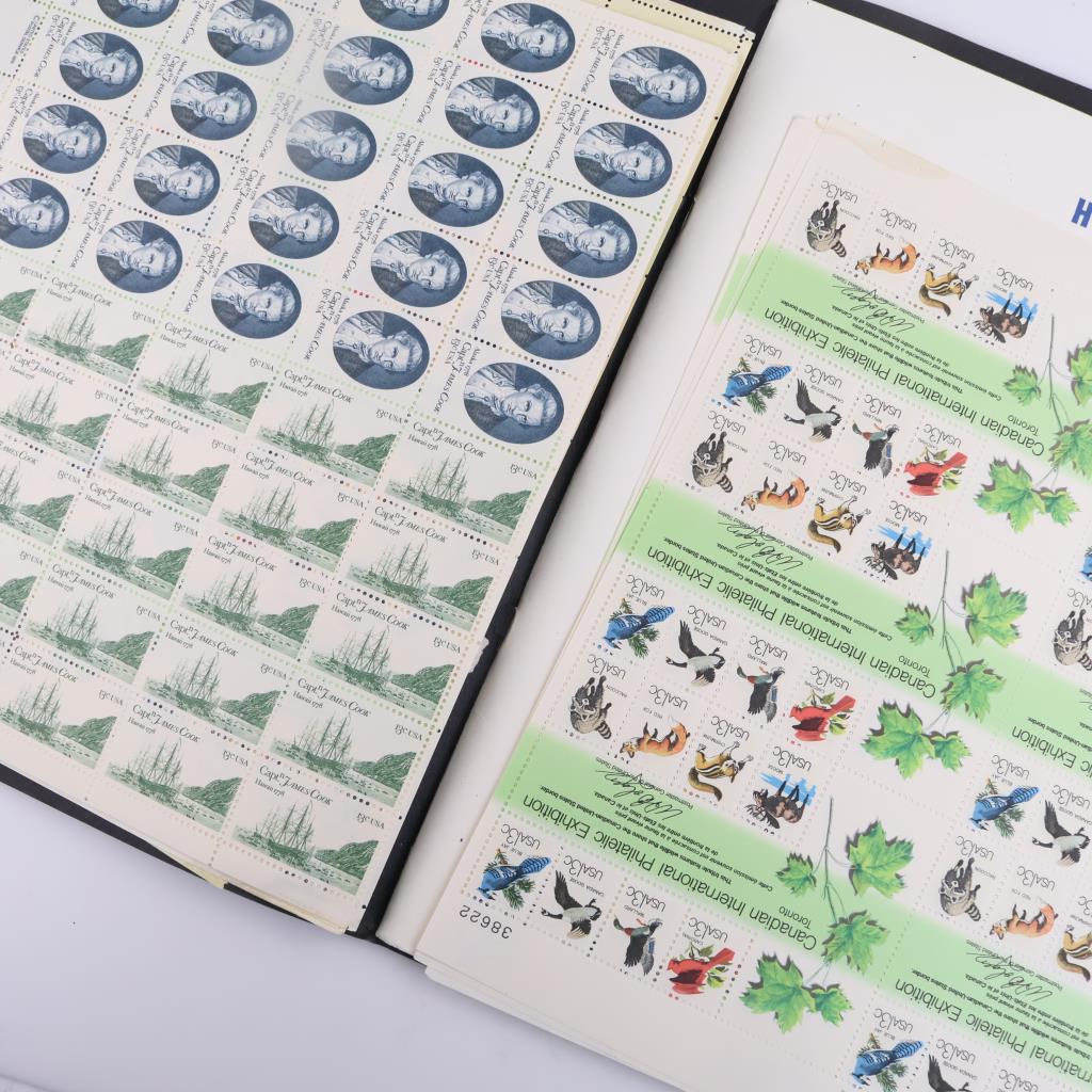 Mint Sheet File Book Of US And Foreign Stamps, 700+ Pieces | Property Room