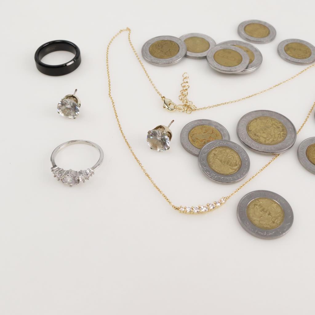 Mixed Jewelry With Foreign Coins, 19 Pieces | Property Room