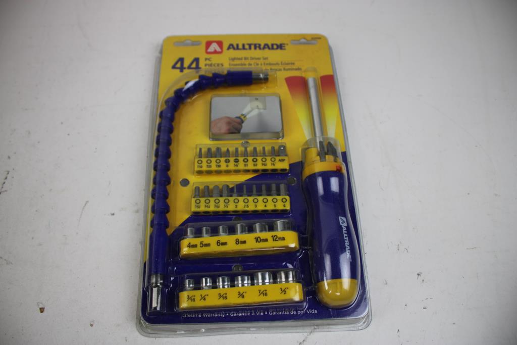 Mixed Tool Lot In Stanley Tool Box - Tape Measure, Lighted Bit Driver ...