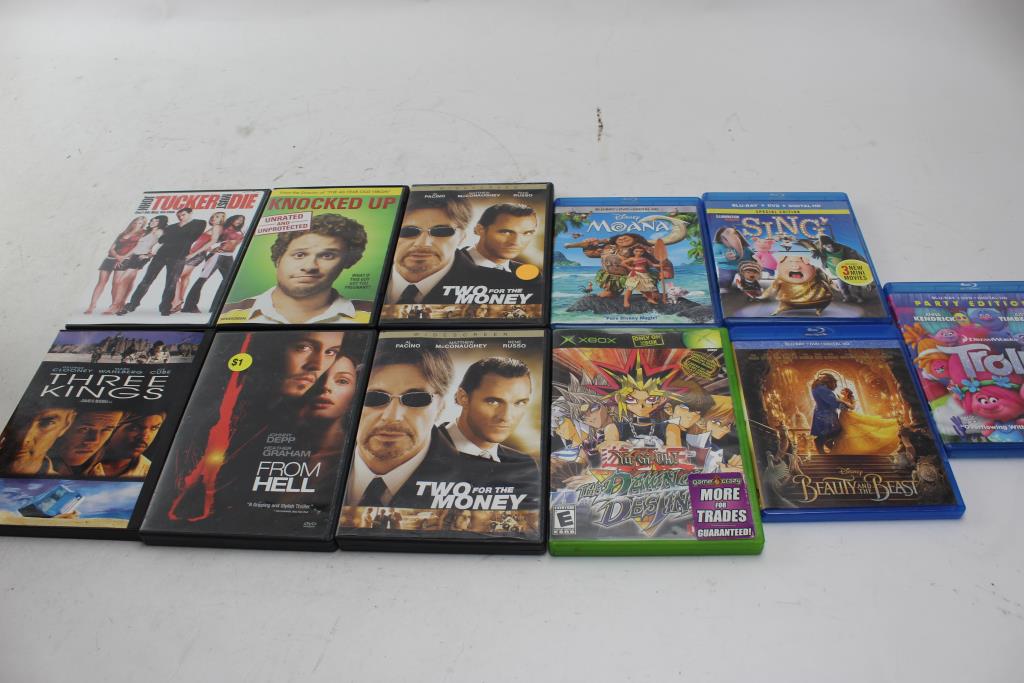 Moana, Trolls, Knocked Up, Assorted [dvds/blu-ray] Movies, 11 Pieces ...
