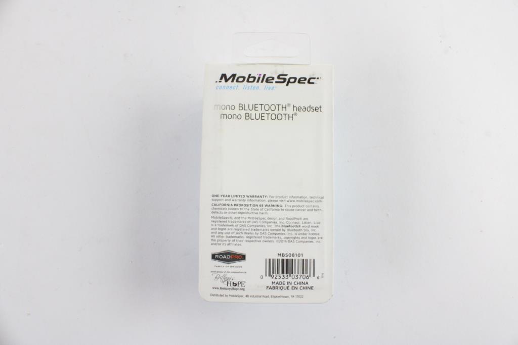 MobileSpec Mono Bluetooth Headset | Property Room