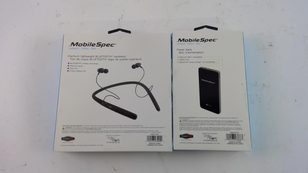 MobileSpec Neckband Headset & Power Bank, 2 Pieces | Property Room