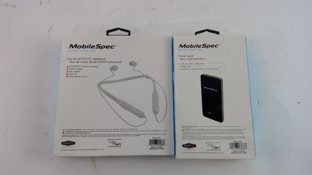 Mobilespec Neckband Headset & Powerbank, 2 Pieces | Property Room