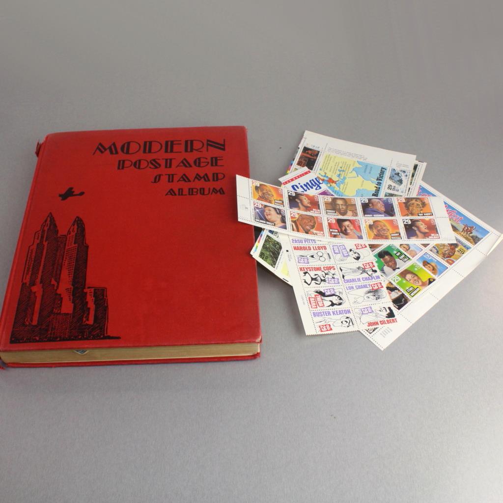 Modern Postage Stamp Album And US Stamps | Property Room