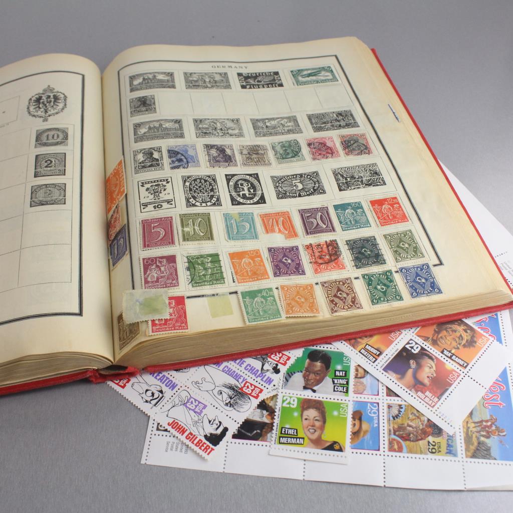 Modern Postage Stamp Album And US Stamps | Property Room