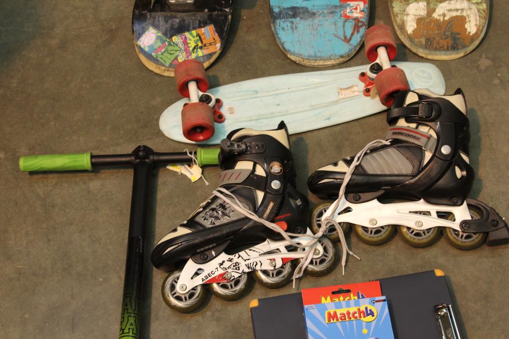 Mongoose Roller Blades, Skateboards 4 Pieces And More | Property Room