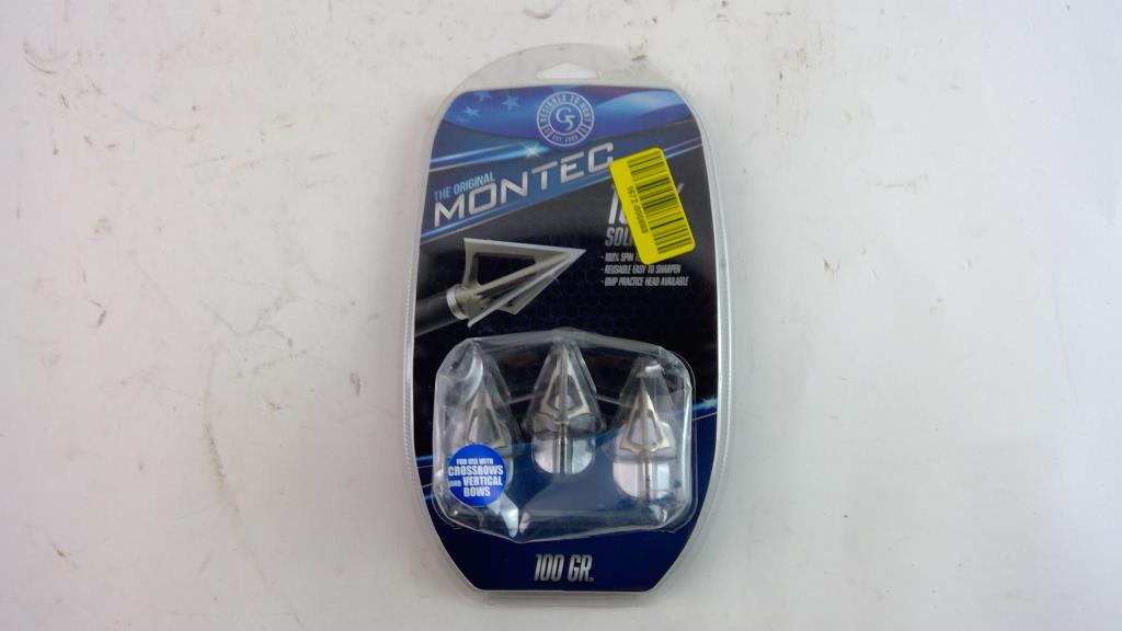 Montec 100% Solid Steel 100 Grain Tips, 3-Pack | Property Room