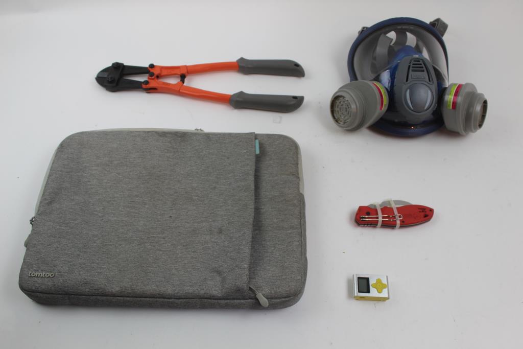 MSA Face Mask, Tomtoc Laptop Bag, & More; 5 Pieces | Property Room