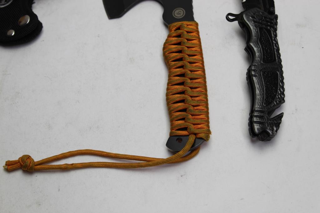 Mtech Ballistic Folding Knife , UTS Hatchet 2 Pieces | Property Room