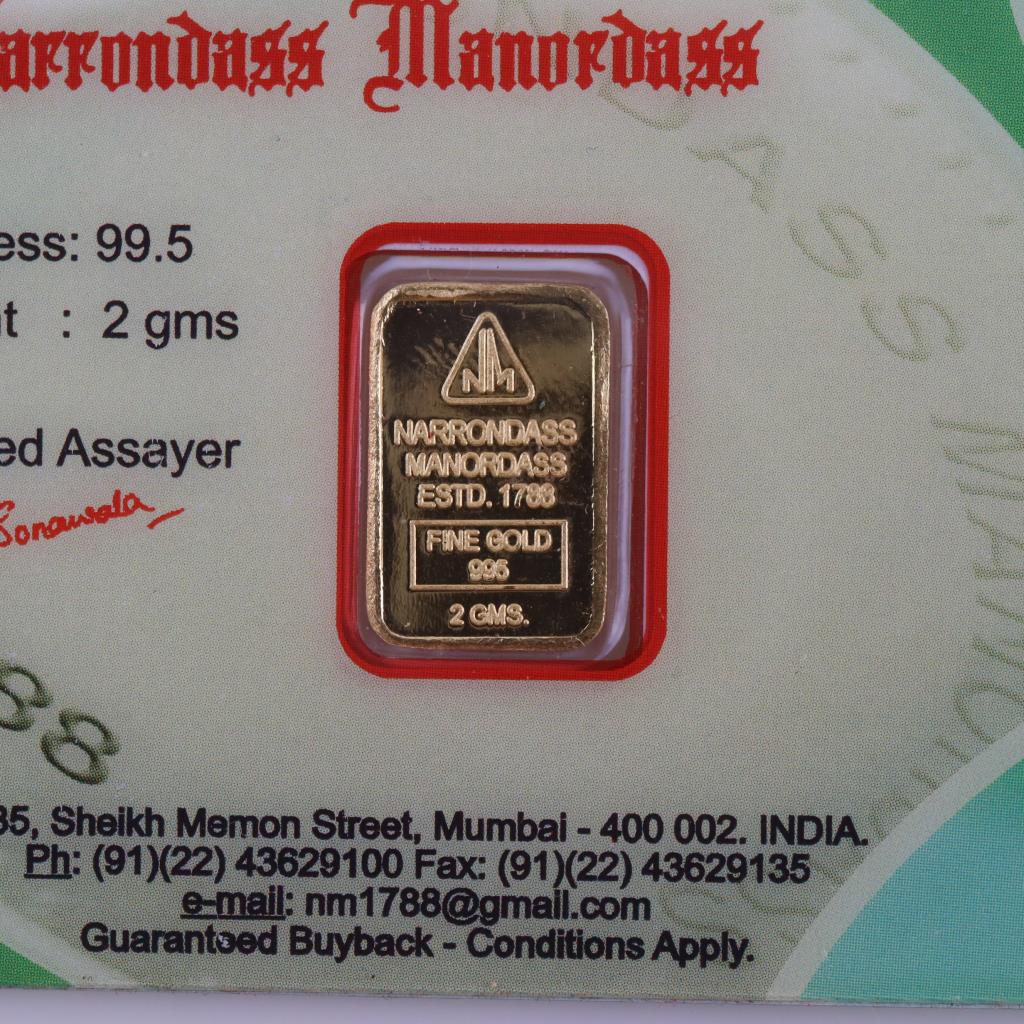 Narrondass Manordass Fine Gold 2g Bar | Property Room