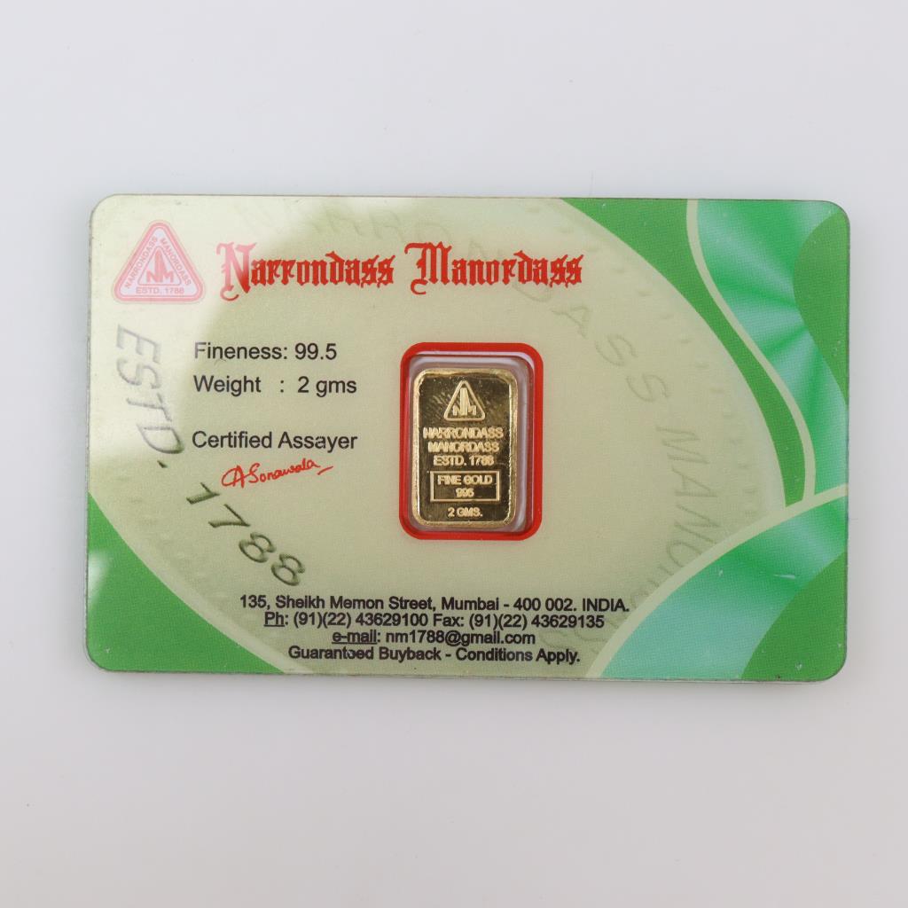 Narrondass Manordass Fine Gold 2g Bar | Property Room