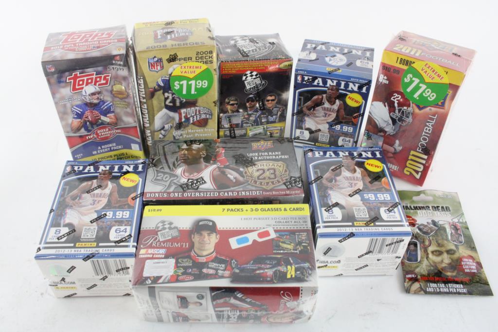 Nascar, NBA & NFL Trading Card Boxes & More, 10 Pieces | Property Room