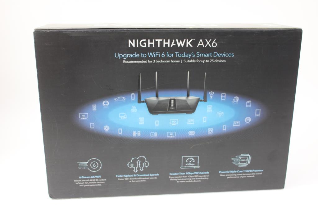 Natgear AX6 Nighthawk 6 Sream WiFi Router | Property Room
