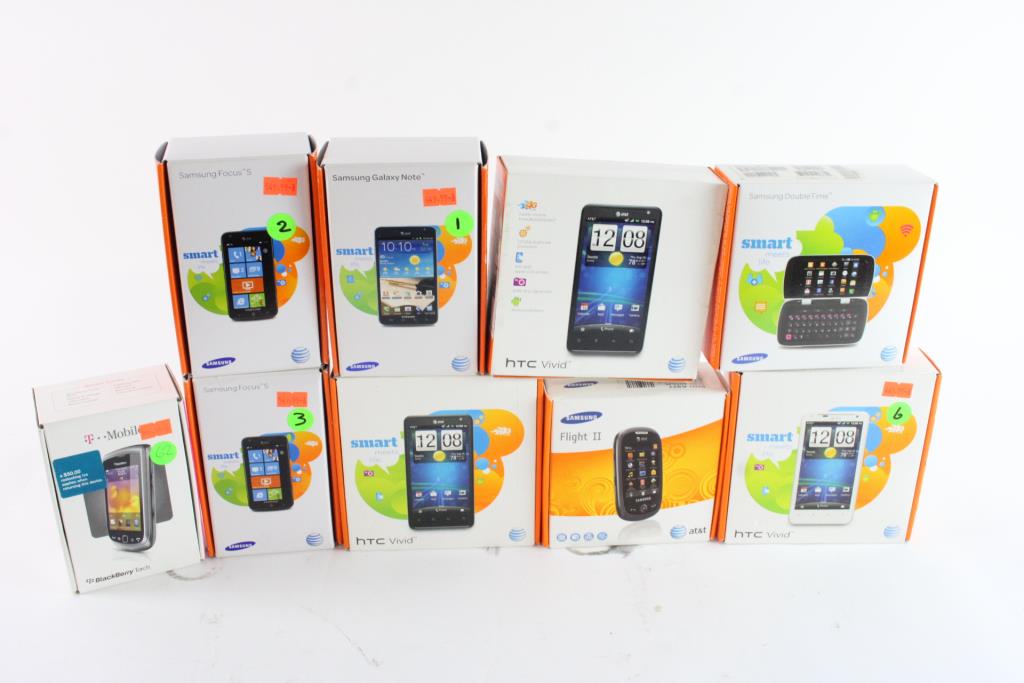 New In Box Cell Phone Lot, 9 Pieces, Sold For Parts | Property Room