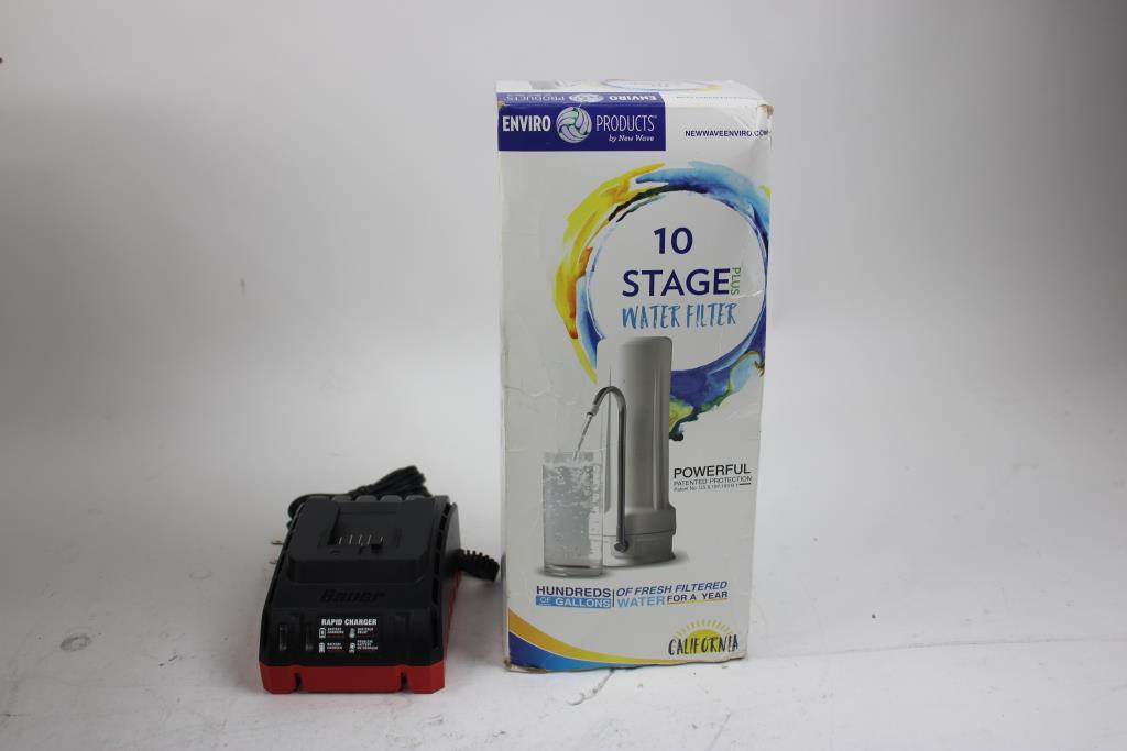 New Wave Enviro Water Filter, Bauer 20v Rapid Charger, Batteries And ...